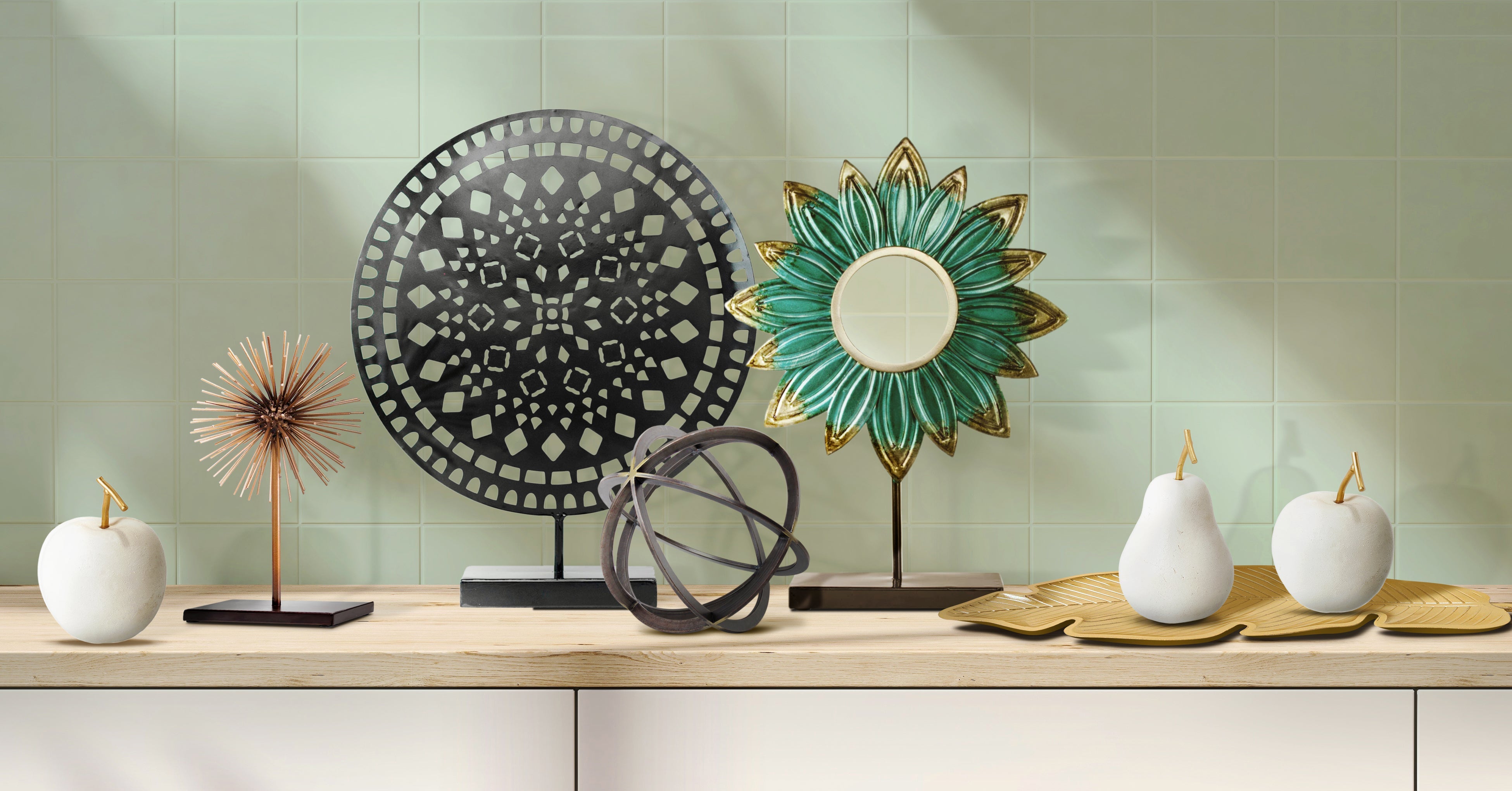 Table Top Decor - Wood and Metal Table Top Home Decor ...