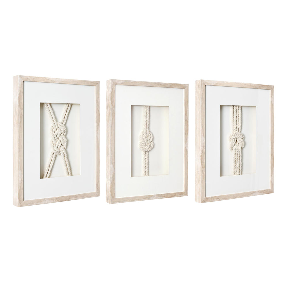 Naut Shore Framed Nautical Knots Wall Decor in Natural 3-piece set - 14 ...