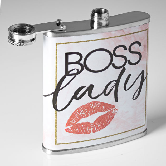 Boss Lady Stainless Steel 8 oz Liquor Flask – AmericanArtDecor.com